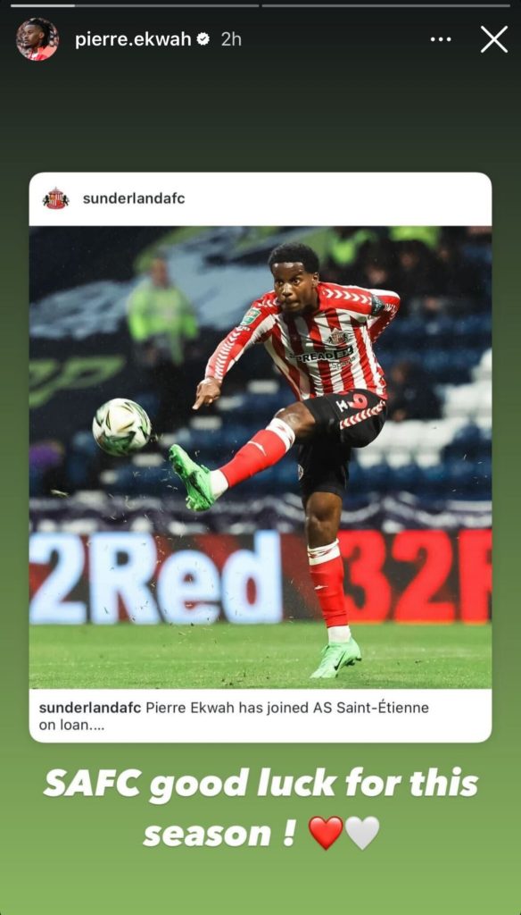 Pierre Ekwah sends Sunderland six-word message after joining Saint-Etienne on loan